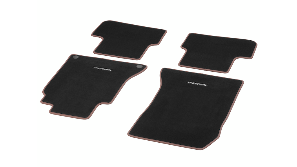 Velour floor mats CLASSIC, Set, Set of 4 (black / nut brown) | Floor ...