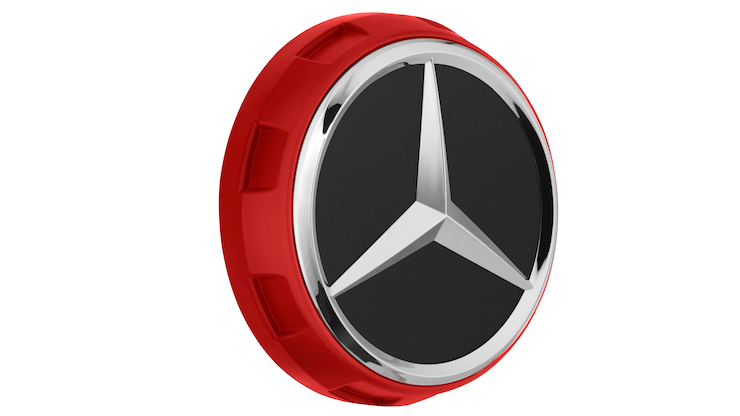 AMG hub caps in centre lock design red Wheel accessories Wheels Mercedes Benz Genuine Accessories