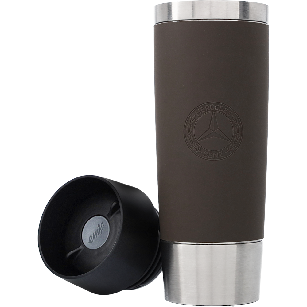 Vaso térmico (marrón, Acero inoxidable / Silicona / Plástico, emsa, 500 ...