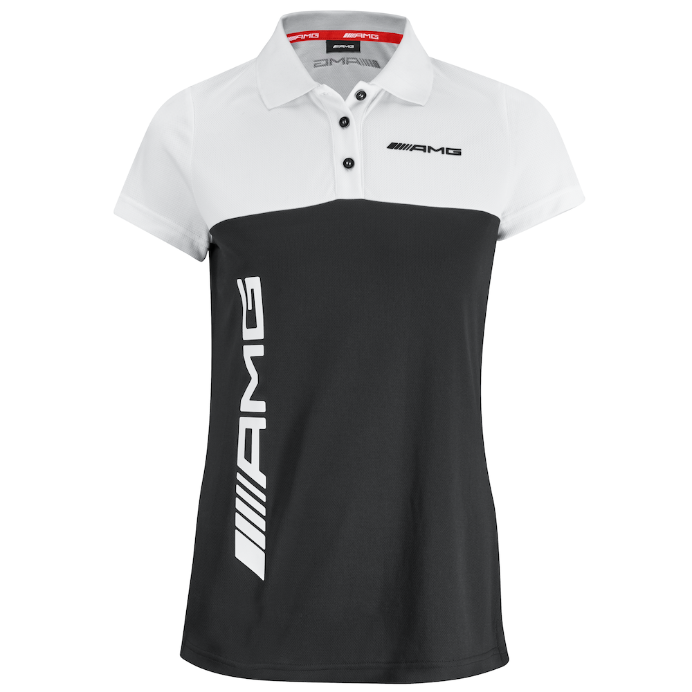 Polo da donna AMG (colore nero / Colore bianco, L) | Polo ...