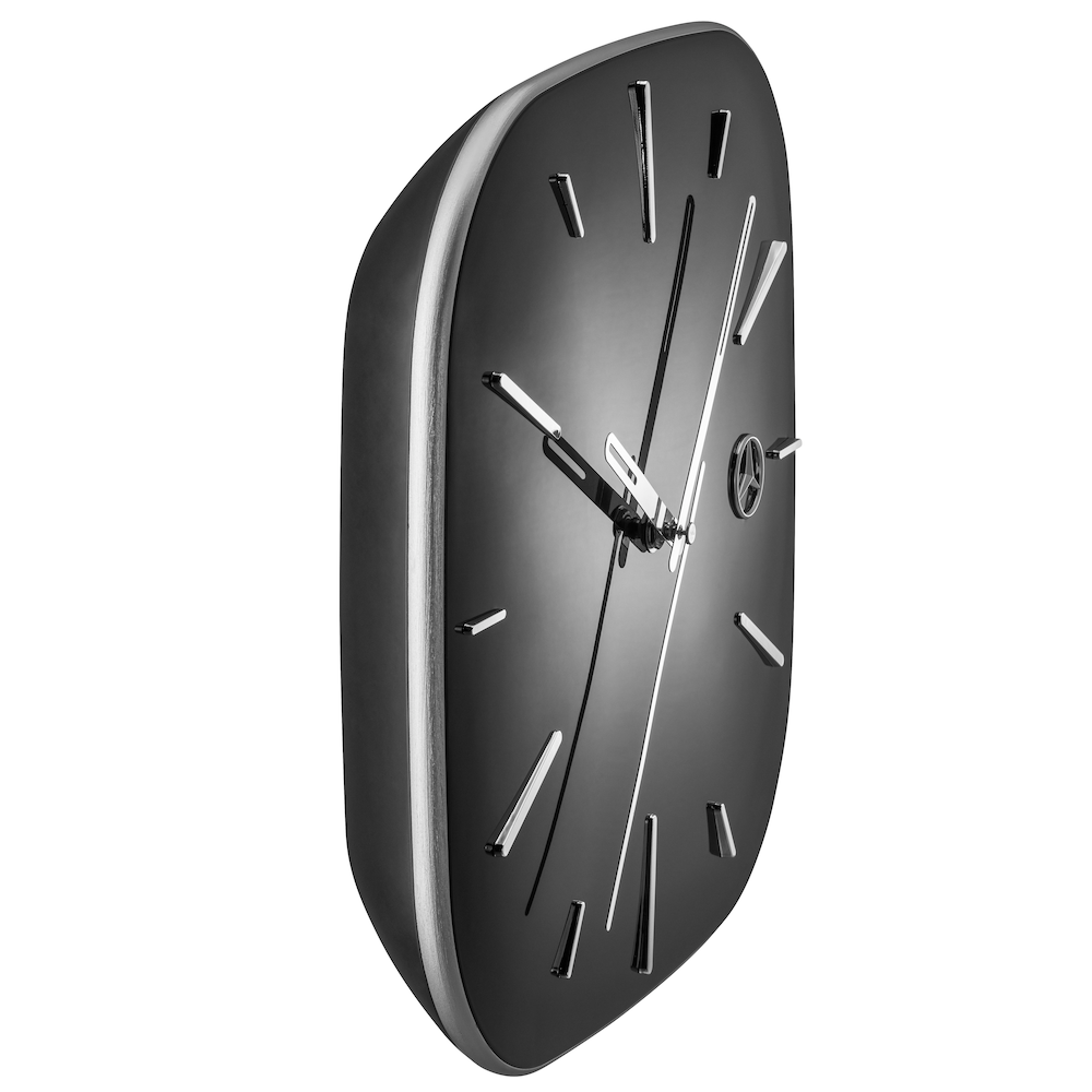 Wall clock, business (black / silver-coloured, Plastic) | Wall clocks ...