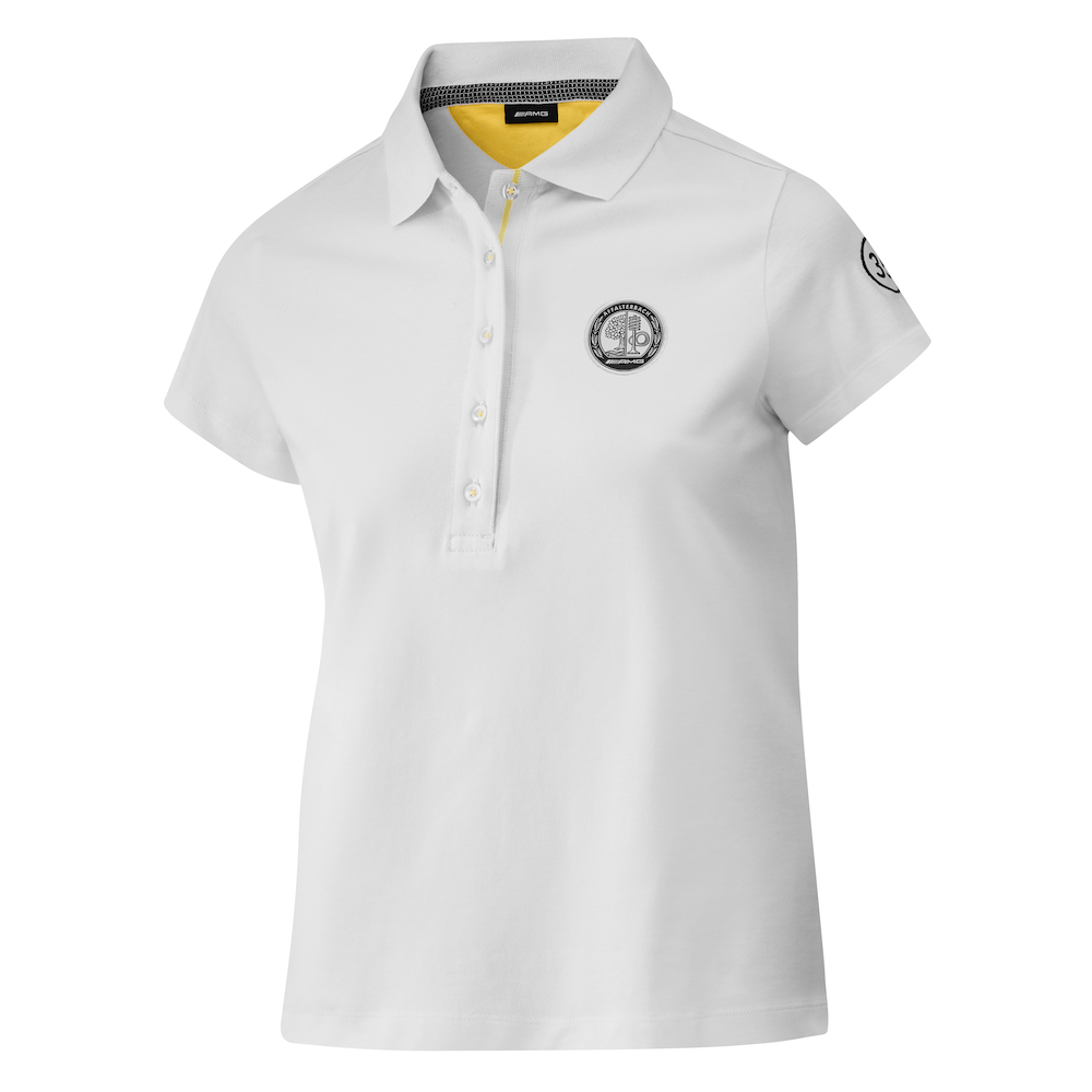 AMG women's polo shirt (white / yellow, XS) | Polo shirts | Women's ...